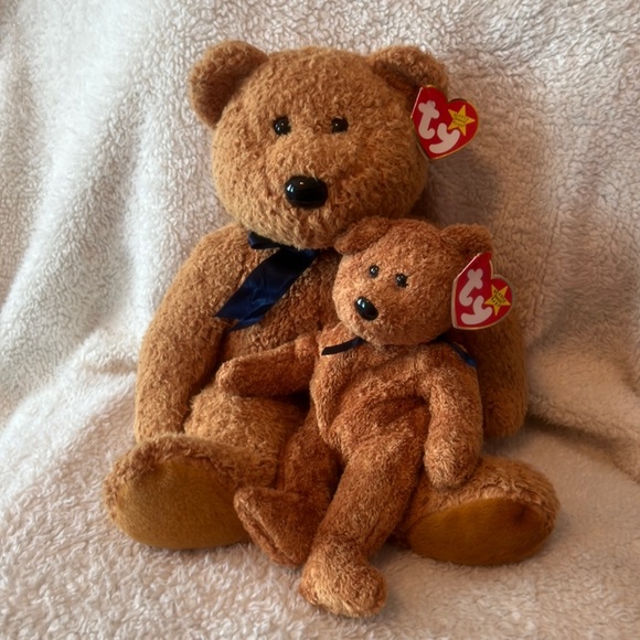 Ty | Other | Vintage Ty Beanie Baby Buddy Fuzz The Bear Bundle | Poshmark